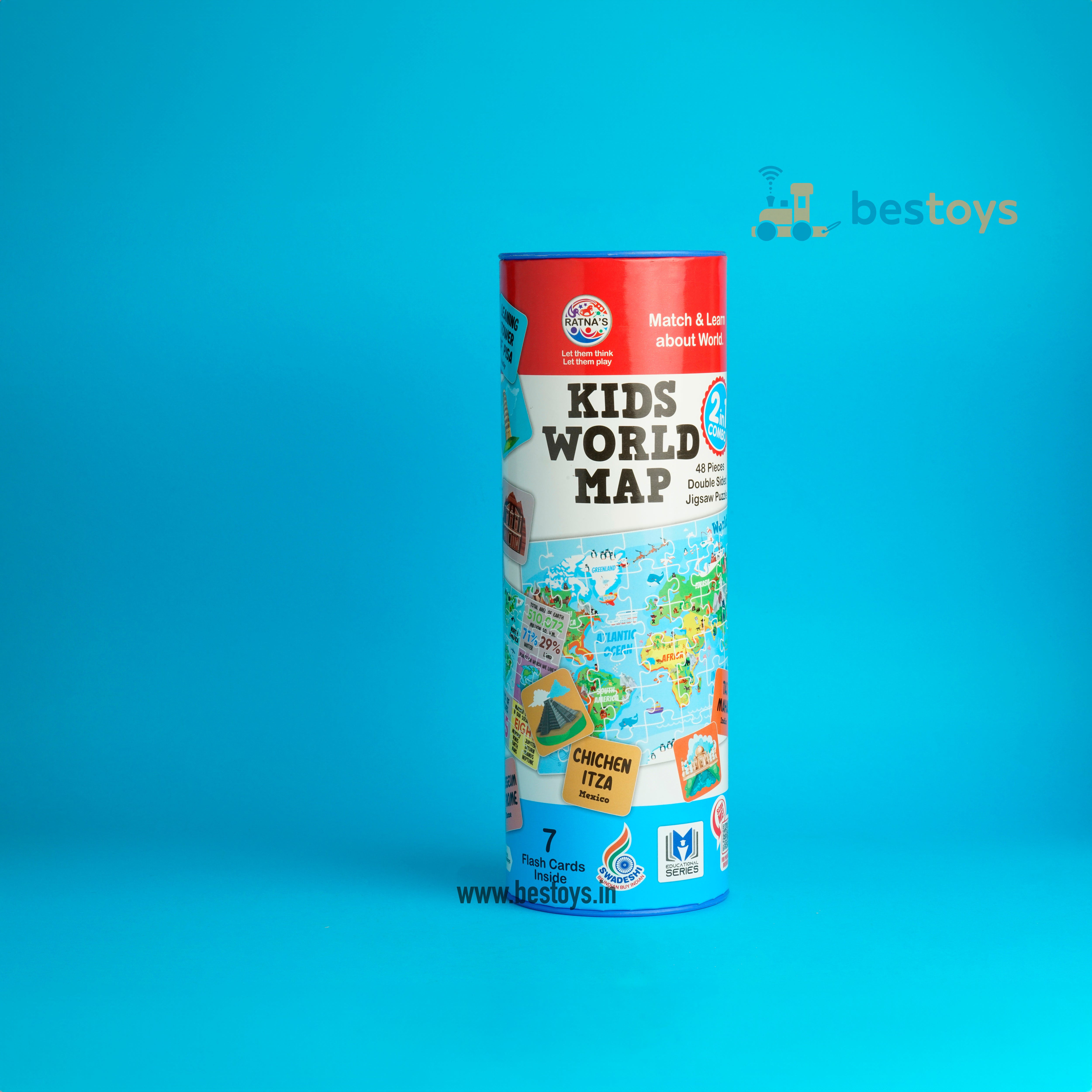 Kids World Map | Globe-Continents countries & Ocean – Bestoys | Online ...